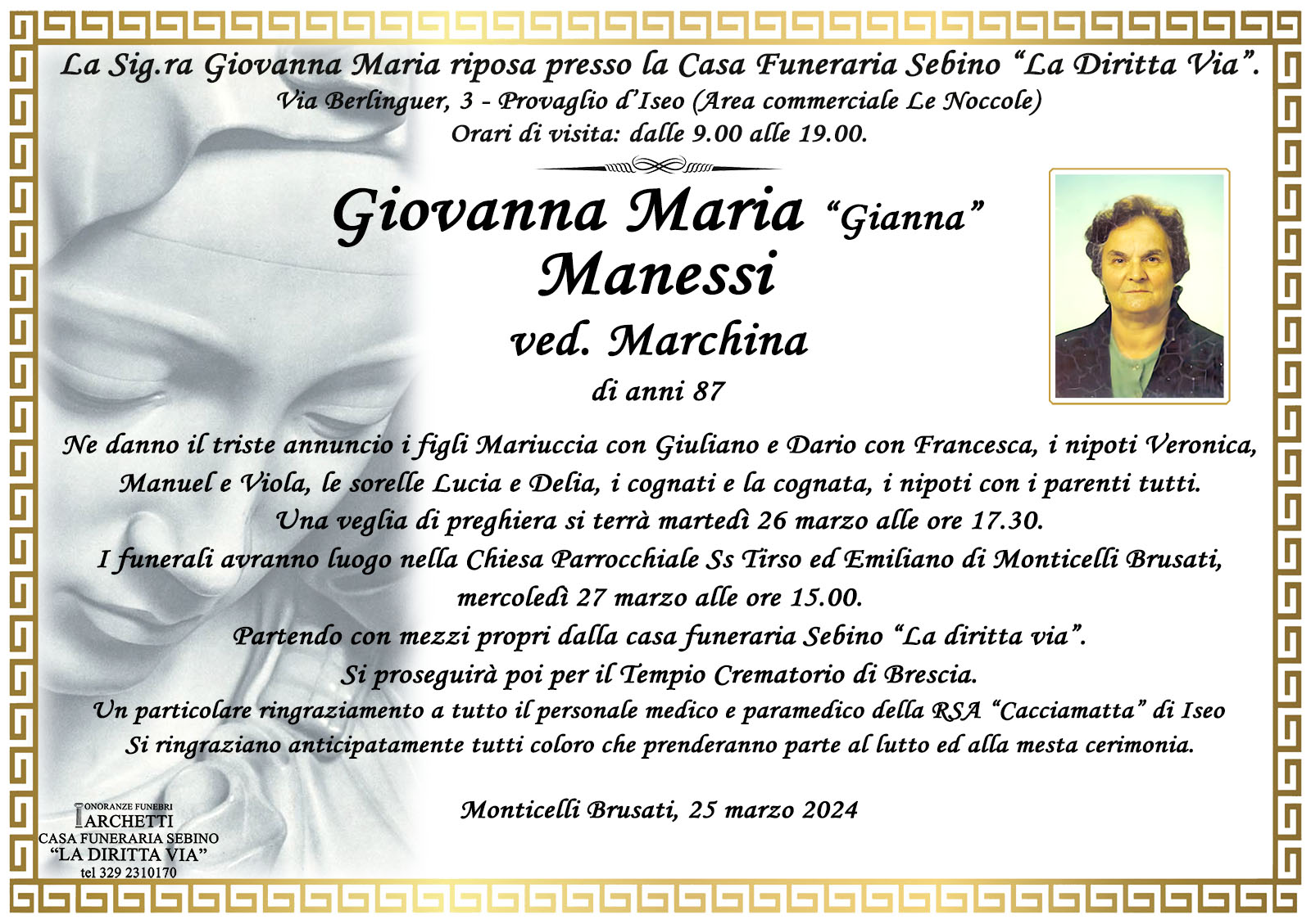 Onoranze Funebri Archetti - Necrologi & Messaggi